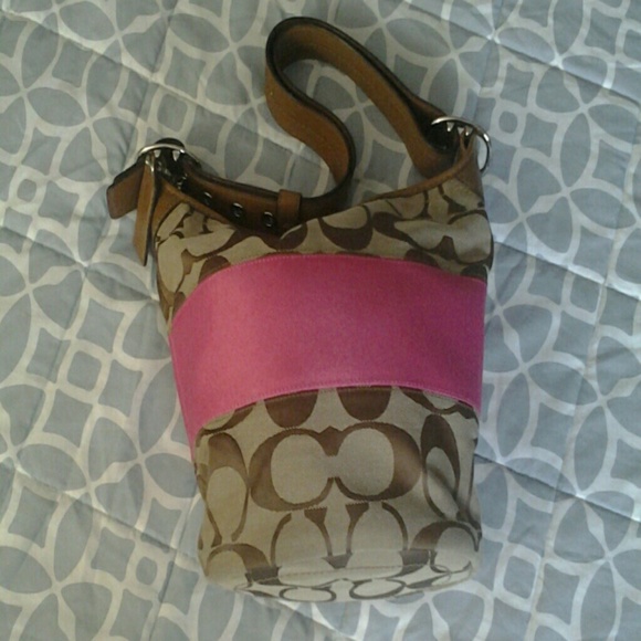 Coach | Bags | Coach Signature Print Duffle Bucket Bag | Poshmark
